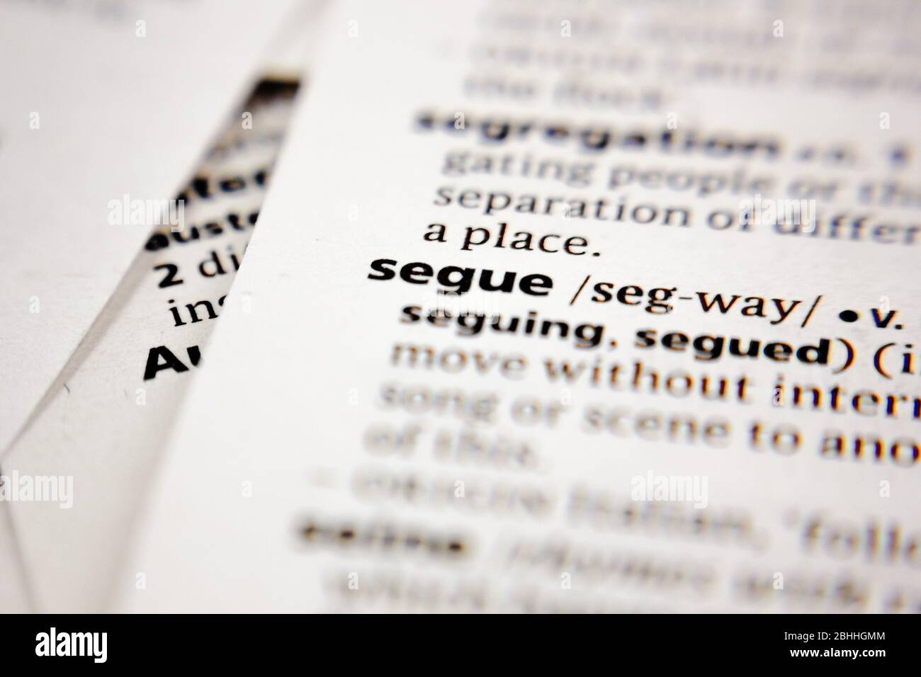 Word or phrase segue in a dictionary Stock Photo - Alamy