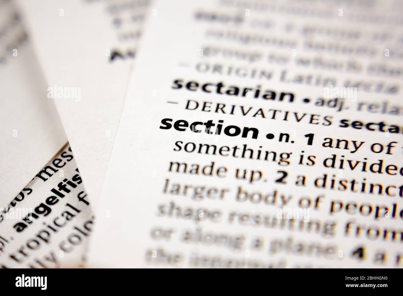 Word or phrase section in a dictionary Stock Photo - Alamy