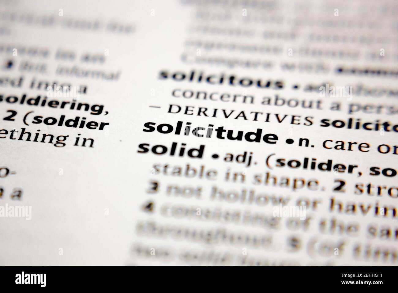 Word or phrase solicitude in a dictionary Stock Photo - Alamy