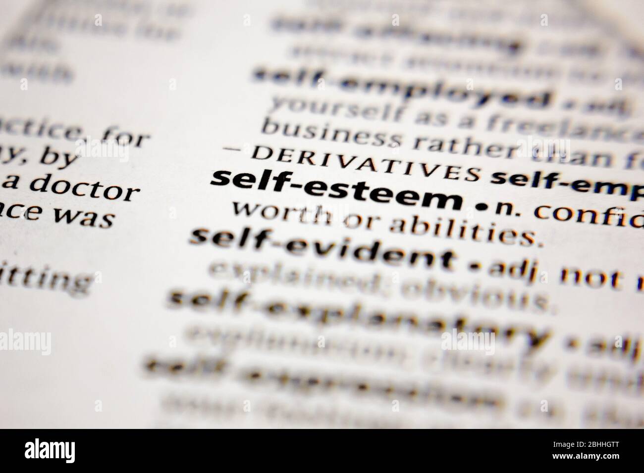 Word or phrase self-esteem in a dictionary Stock Photo - Alamy