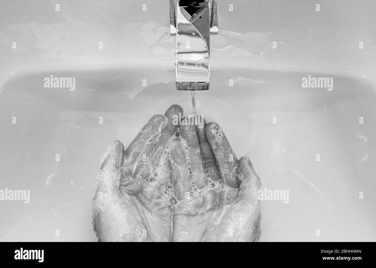 Blue washroom Black and White Stock Photos & Images - Alamy