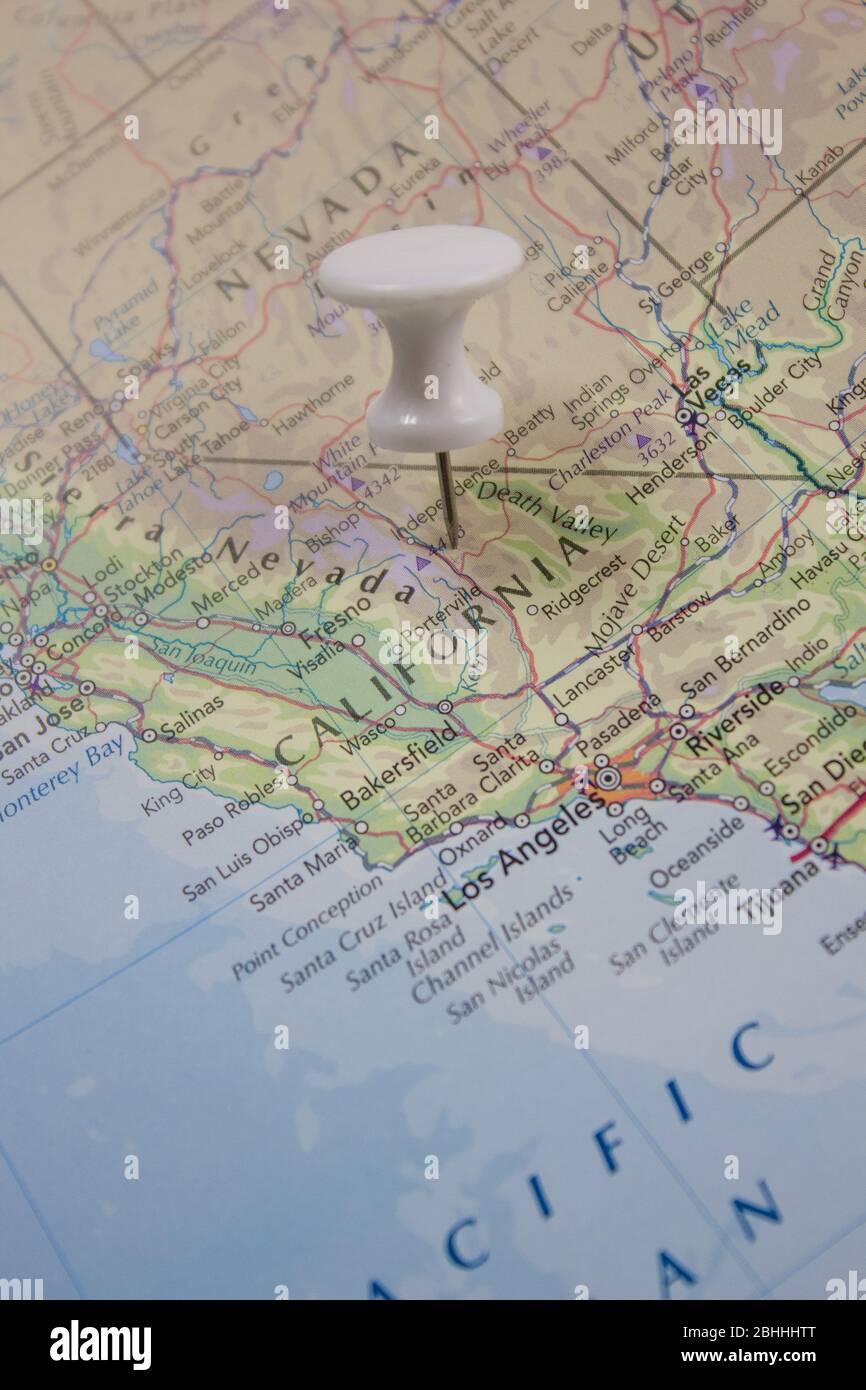 American state California on the map of the world or atlas Stock Photo ...