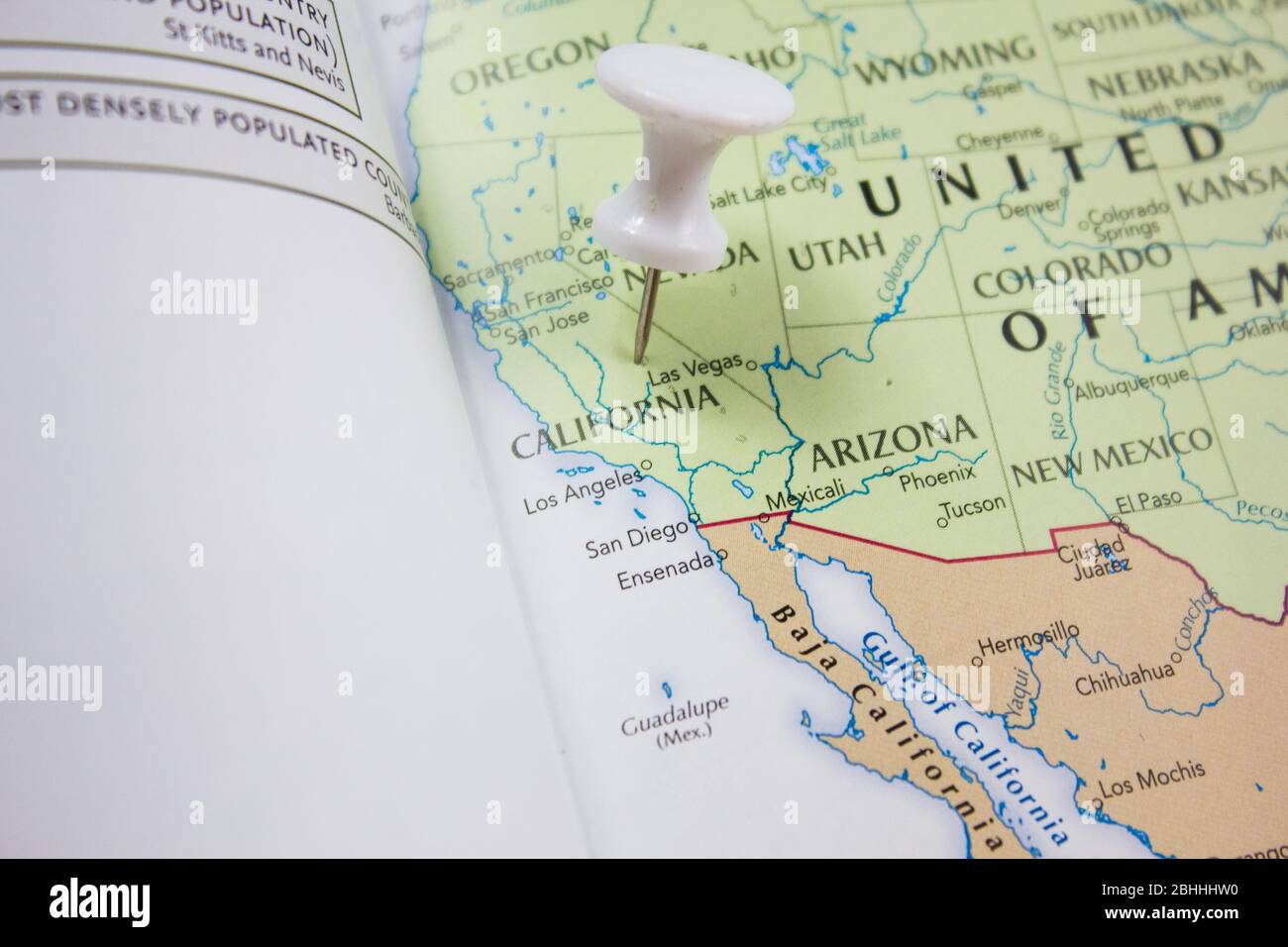 American state California on the map of the world or atlas Stock Photo ...