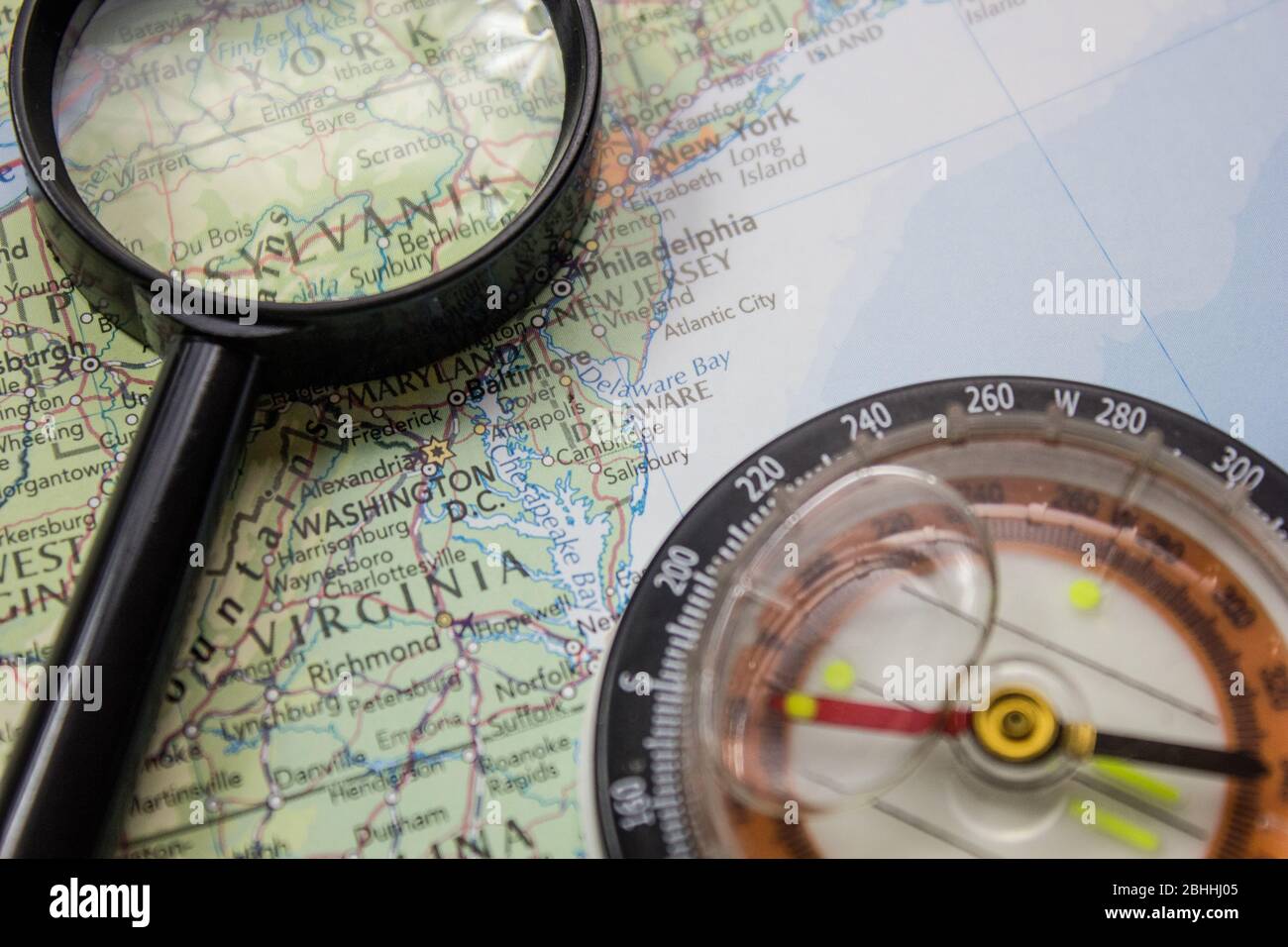 American state Delaware on the map of the world or atlas Stock Photo ...