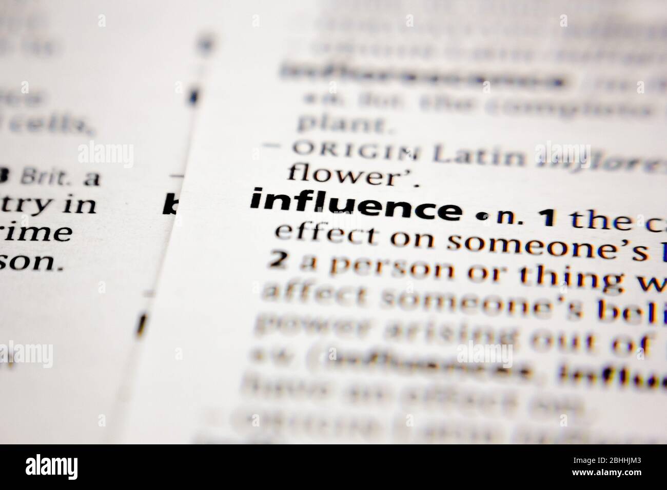 Dictionary definition word influence hi-res stock photography and ...