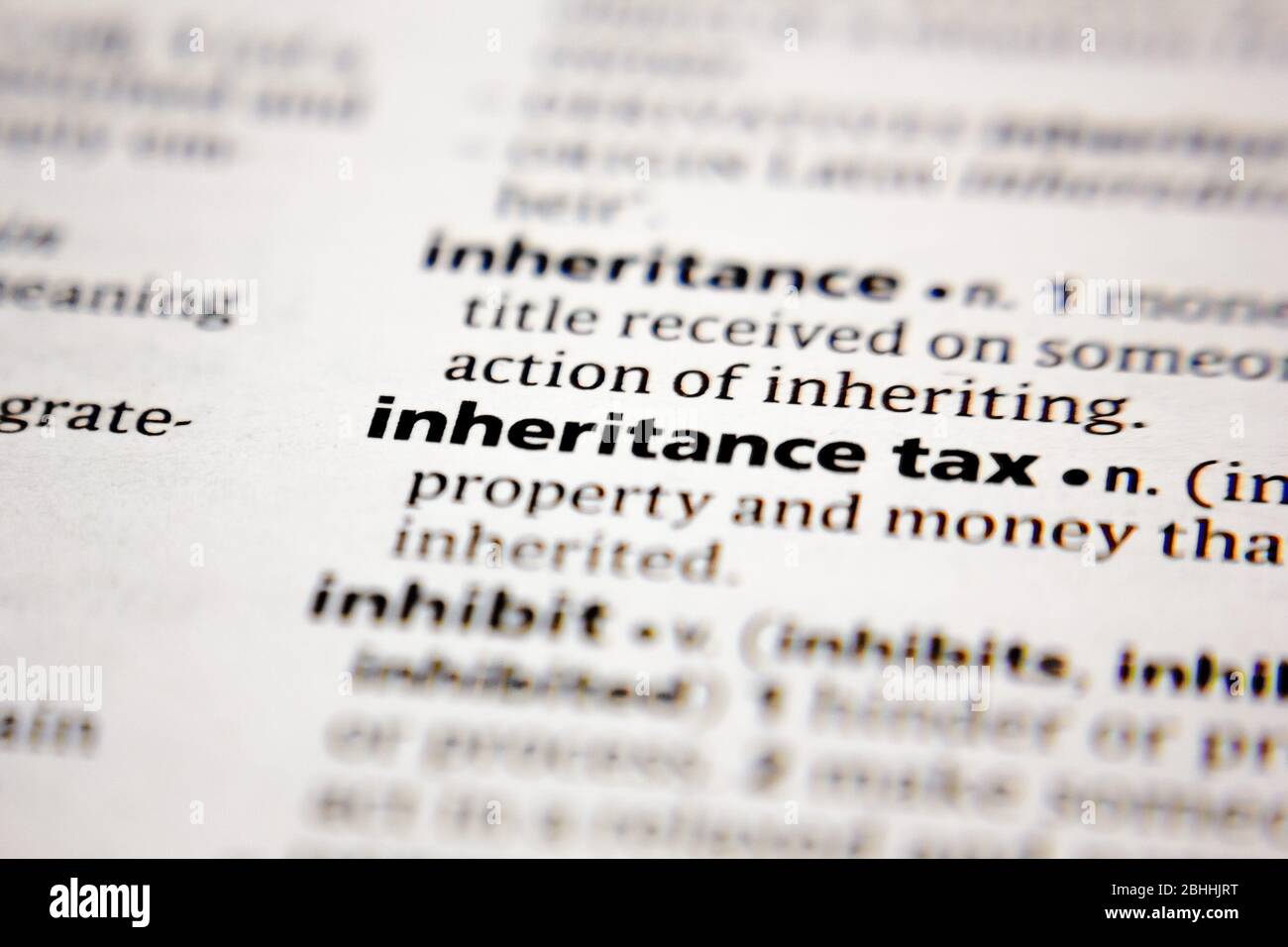Word or phrase inheritance tax in a dictionary Stock Photo - Alamy