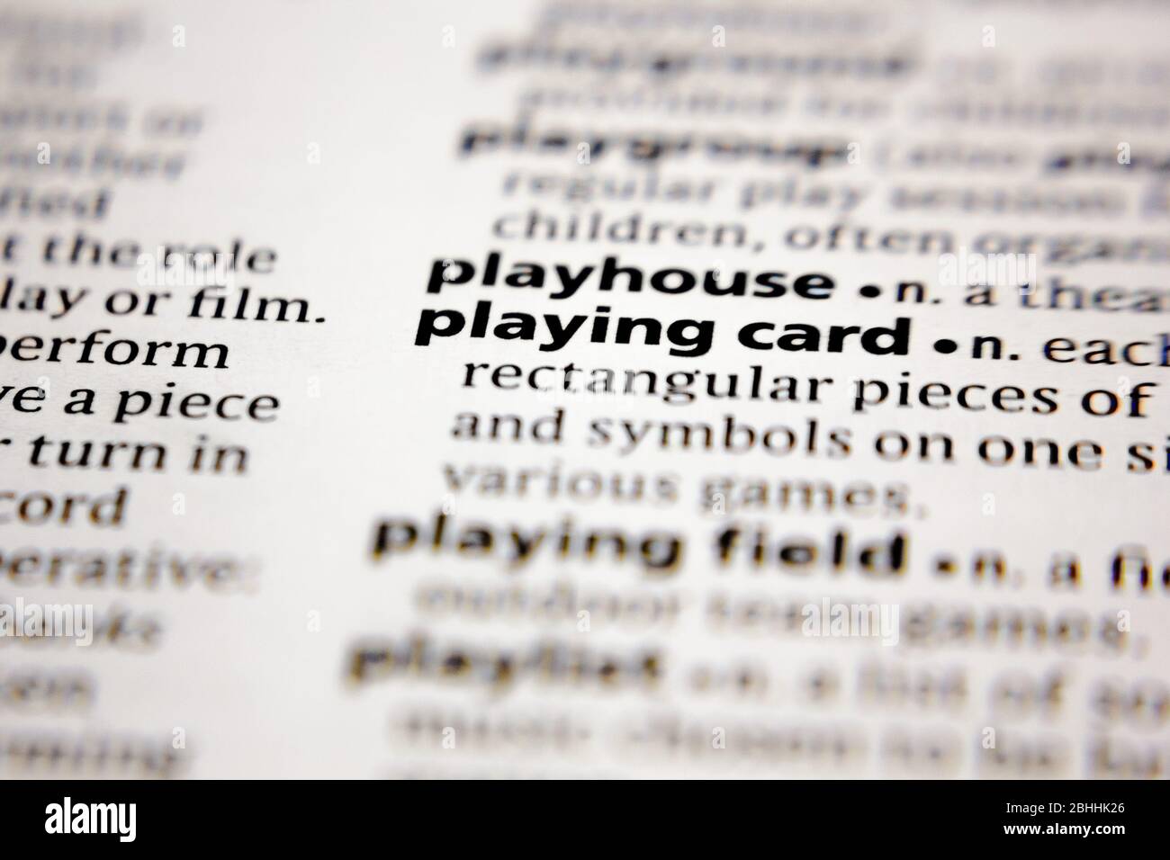 Word or phrase playing card in a dictionary Stock Photo - Alamy