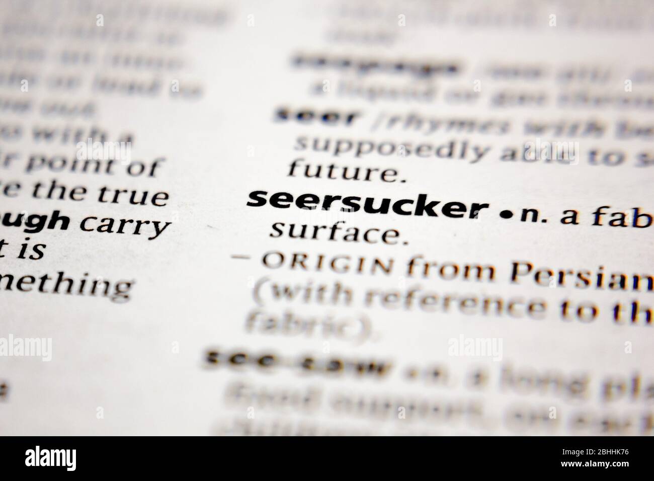Word or phrase seersucker in a dictionary Stock Photo - Alamy