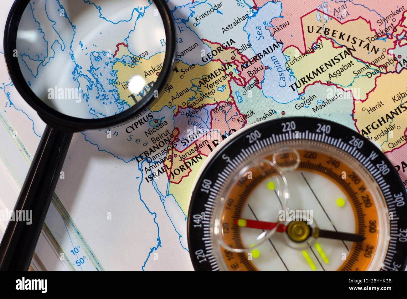 Syria on the map of the world or atlas Stock Photo - Alamy