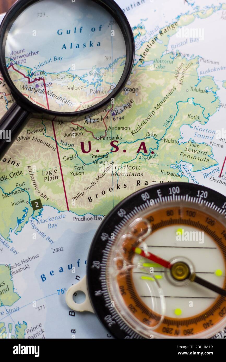 United States of America or USA on the map of the world or atlas Stock ...