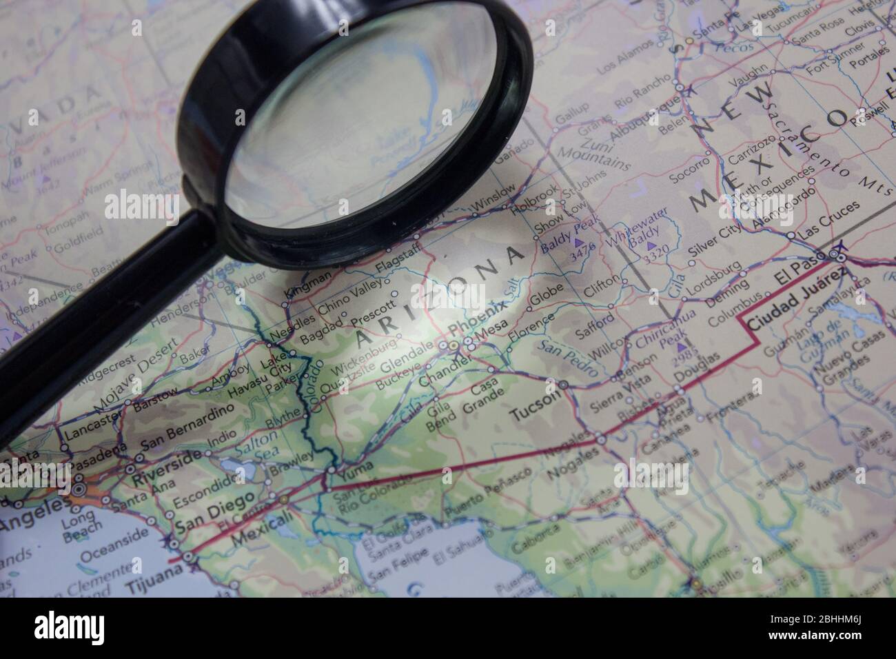 American state Arizona on the map of the world or atlas Stock Photo - Alamy