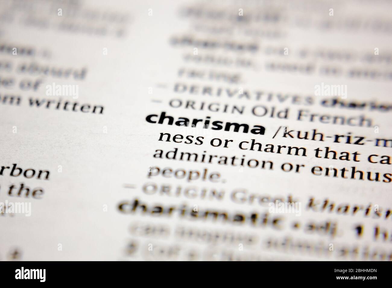 Word or phrase charisma in a dictionary Stock Photo - Alamy