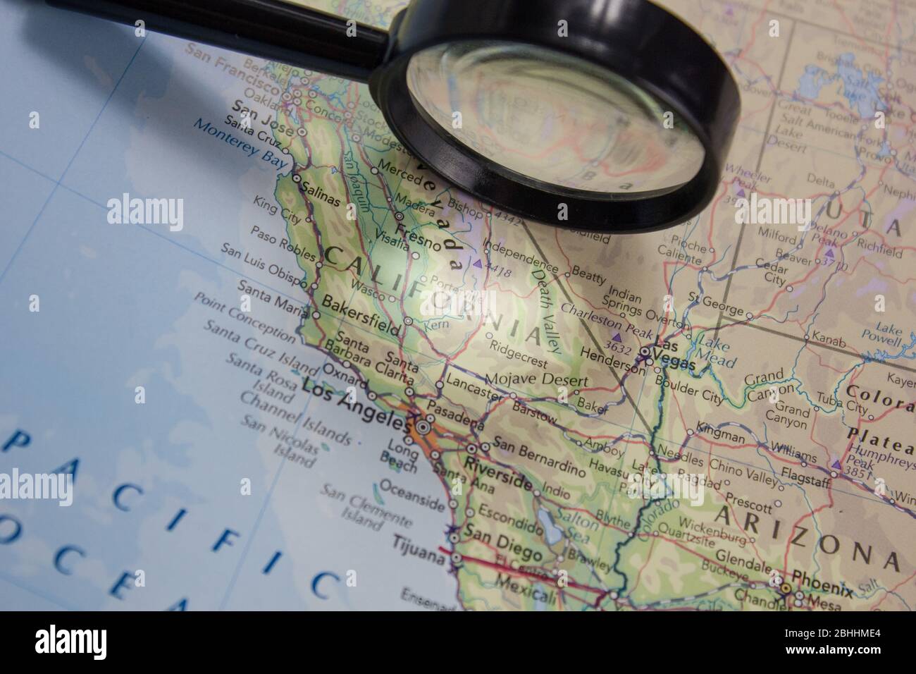 American state California on the map of the world or atlas Stock Photo ...