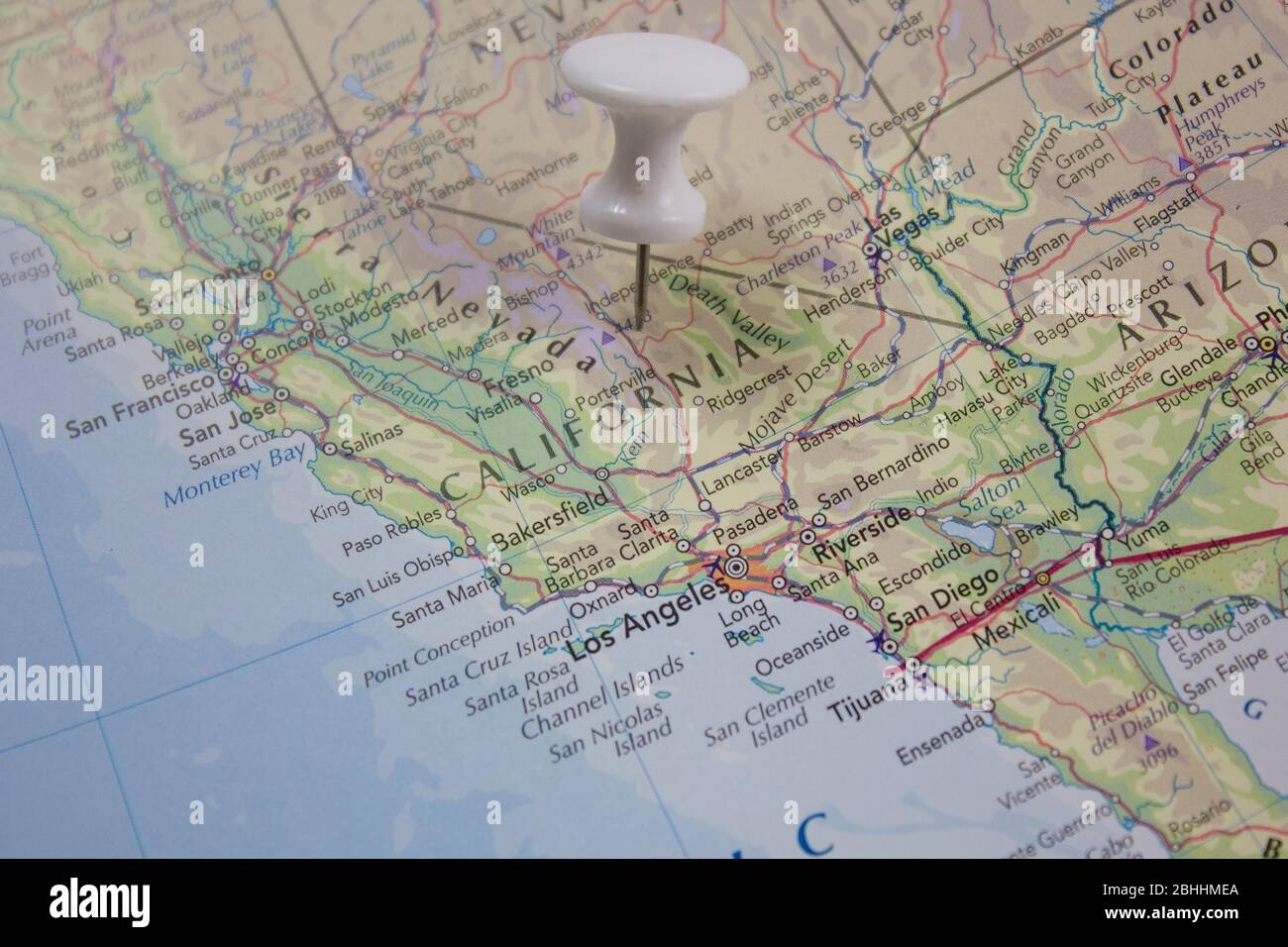 American state California on the map of the world or atlas Stock Photo ...