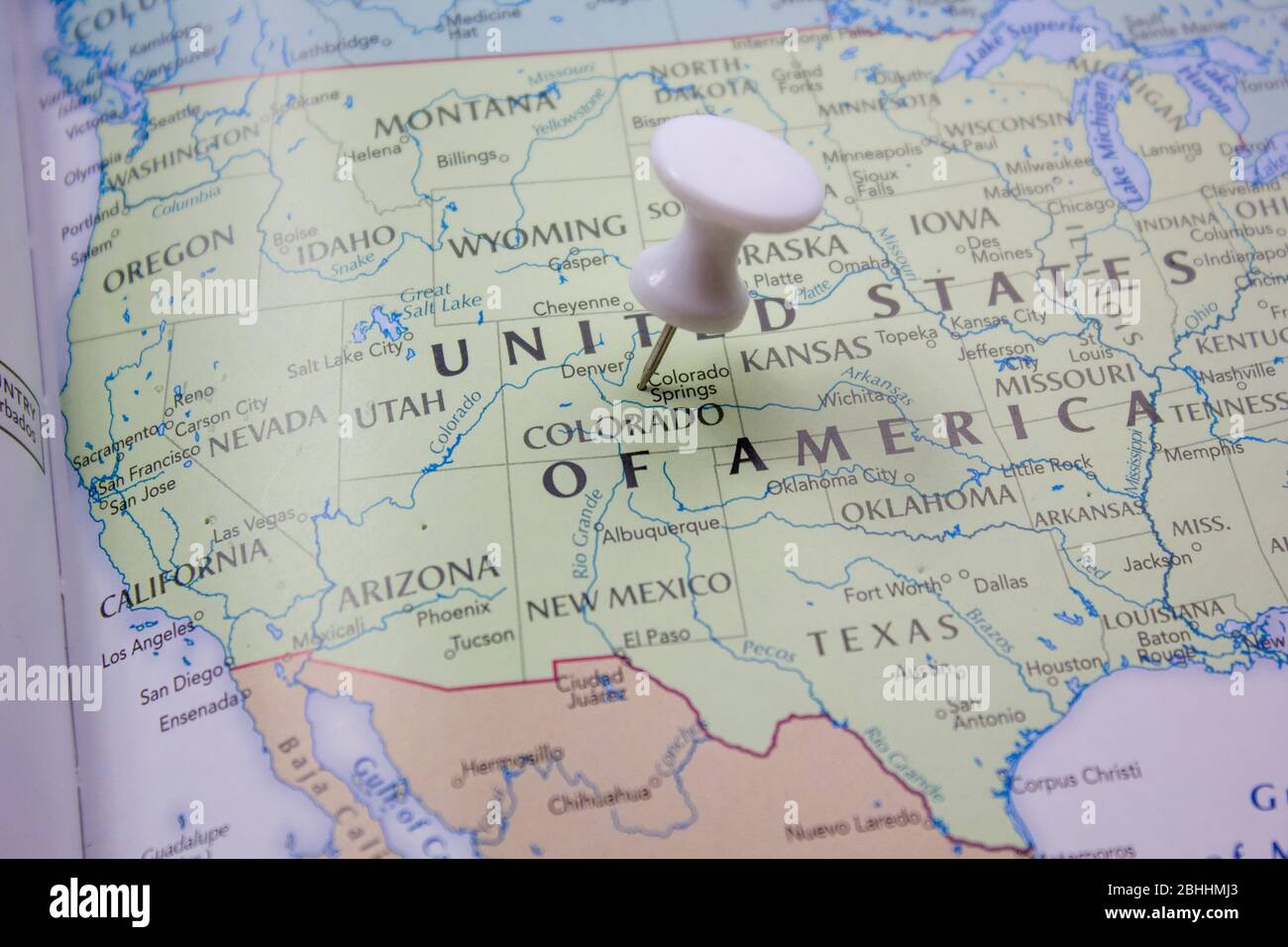 American state Colorado on the map of the world or atlas Stock Photo ...
