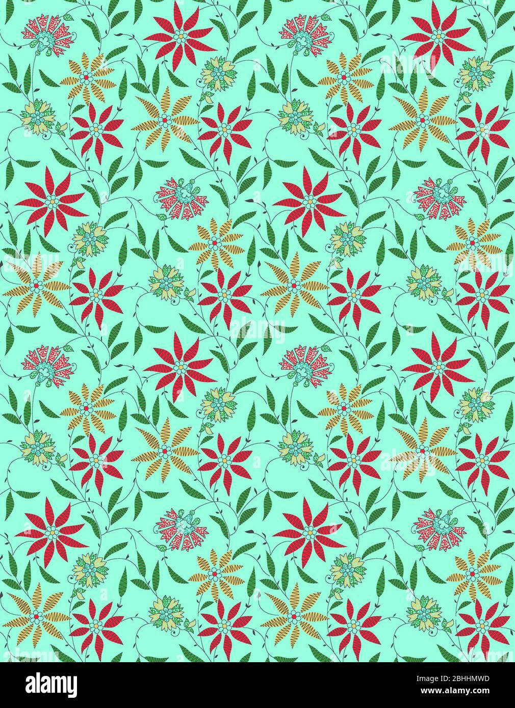 seamless summer floral design pattern Stock Photo - Alamy