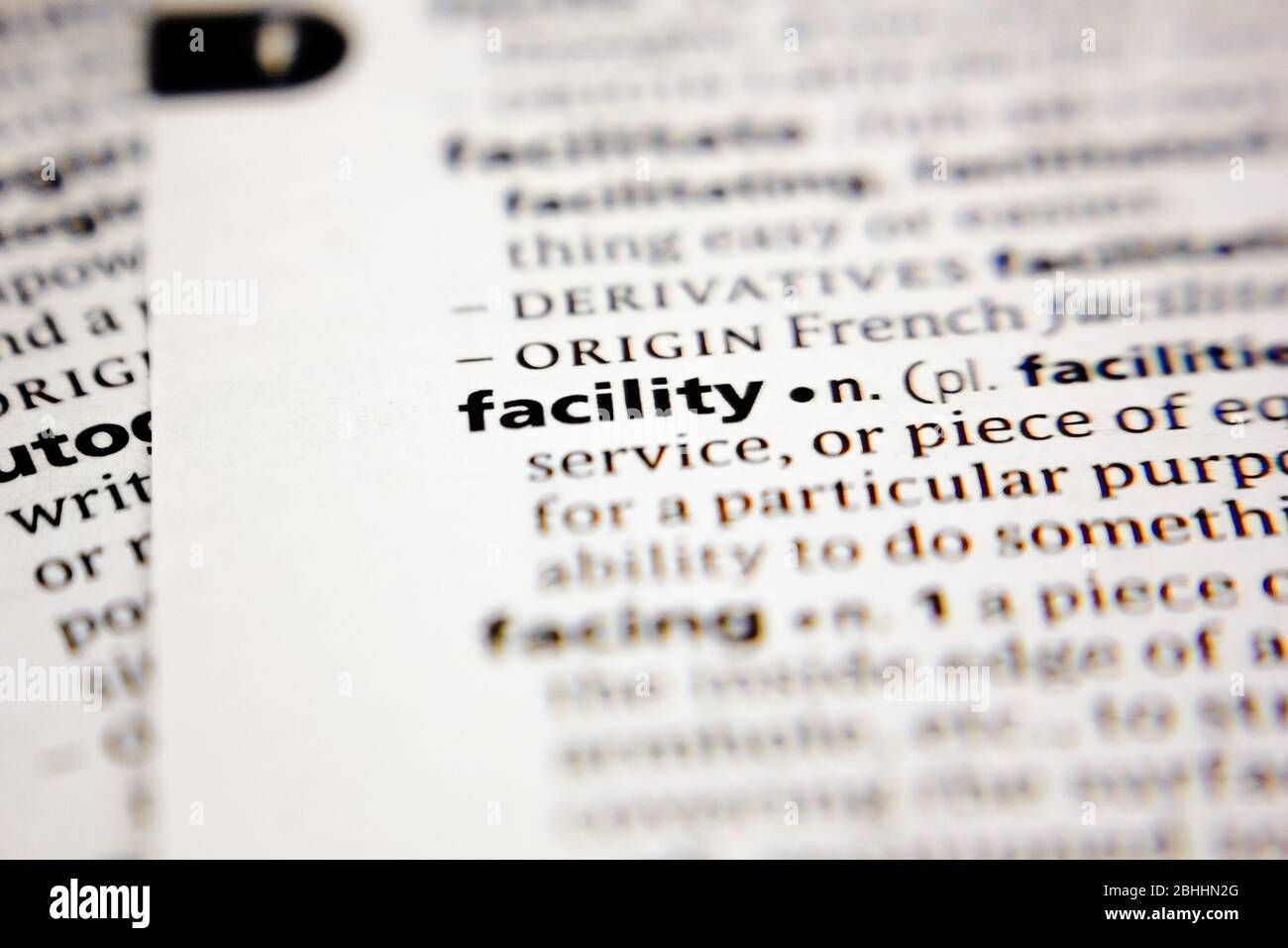 Word phrase facility in hi-res stock photography and images - Alamy