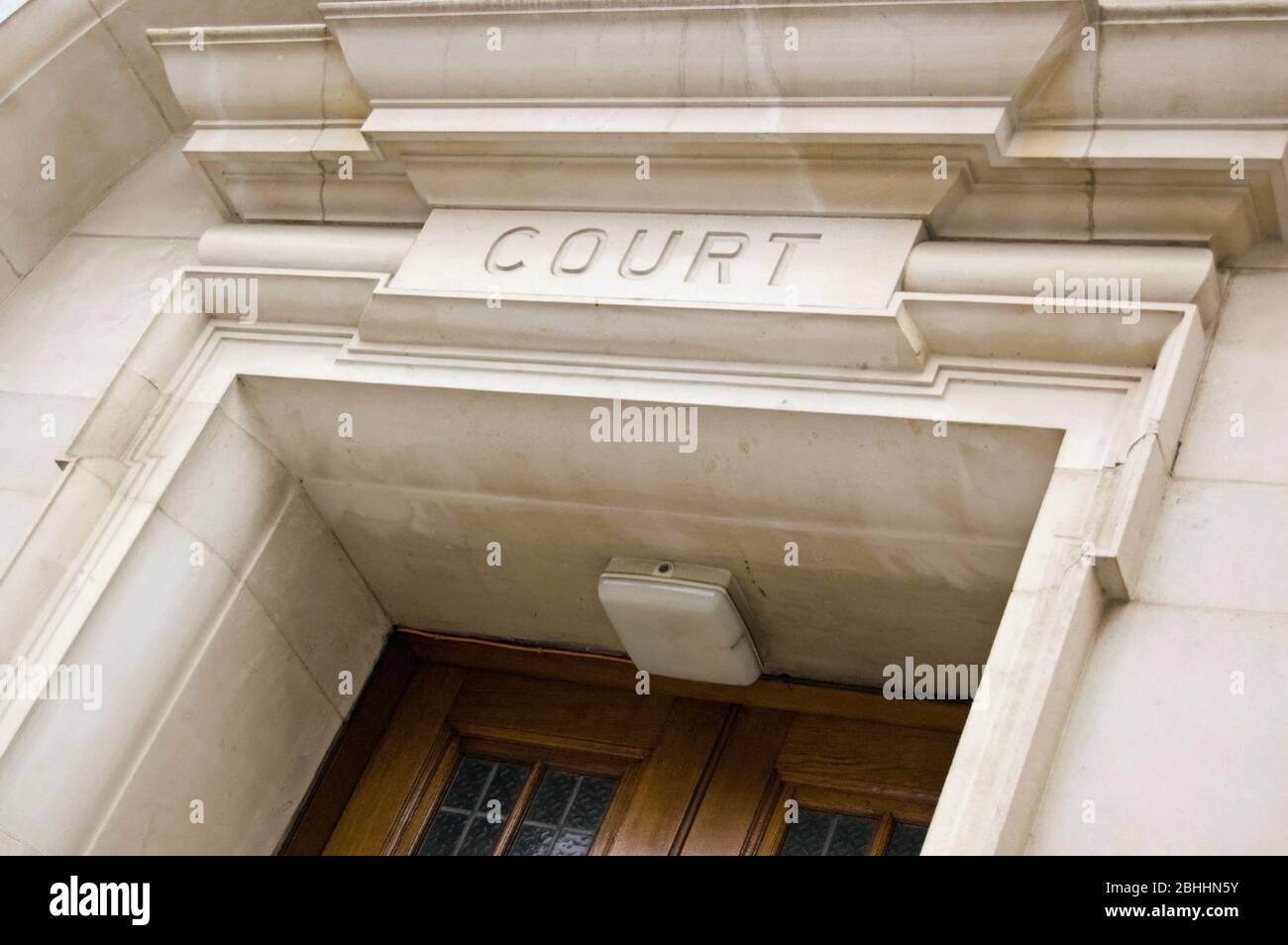 Angled view of the entrance to a court / courthouse Stock Photo - Alamy