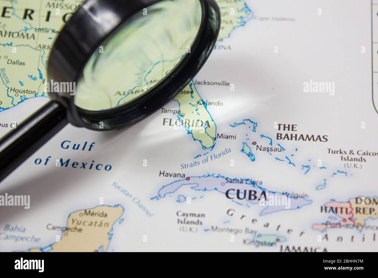 American state Florida on the map of the world or atlas Stock Photo - Alamy