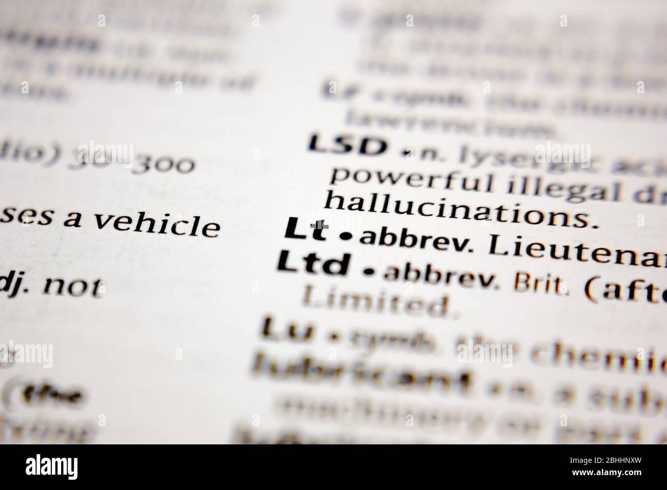 Lt word hi-res stock photography and images - Alamy