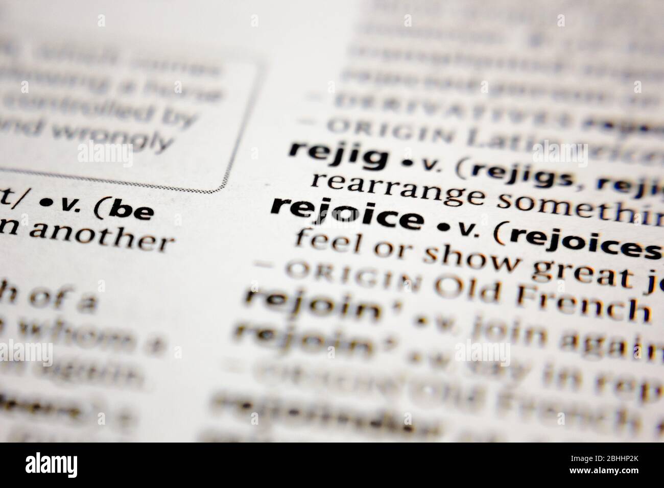 Word or phrase rejoice in a dictionary Stock Photo - Alamy