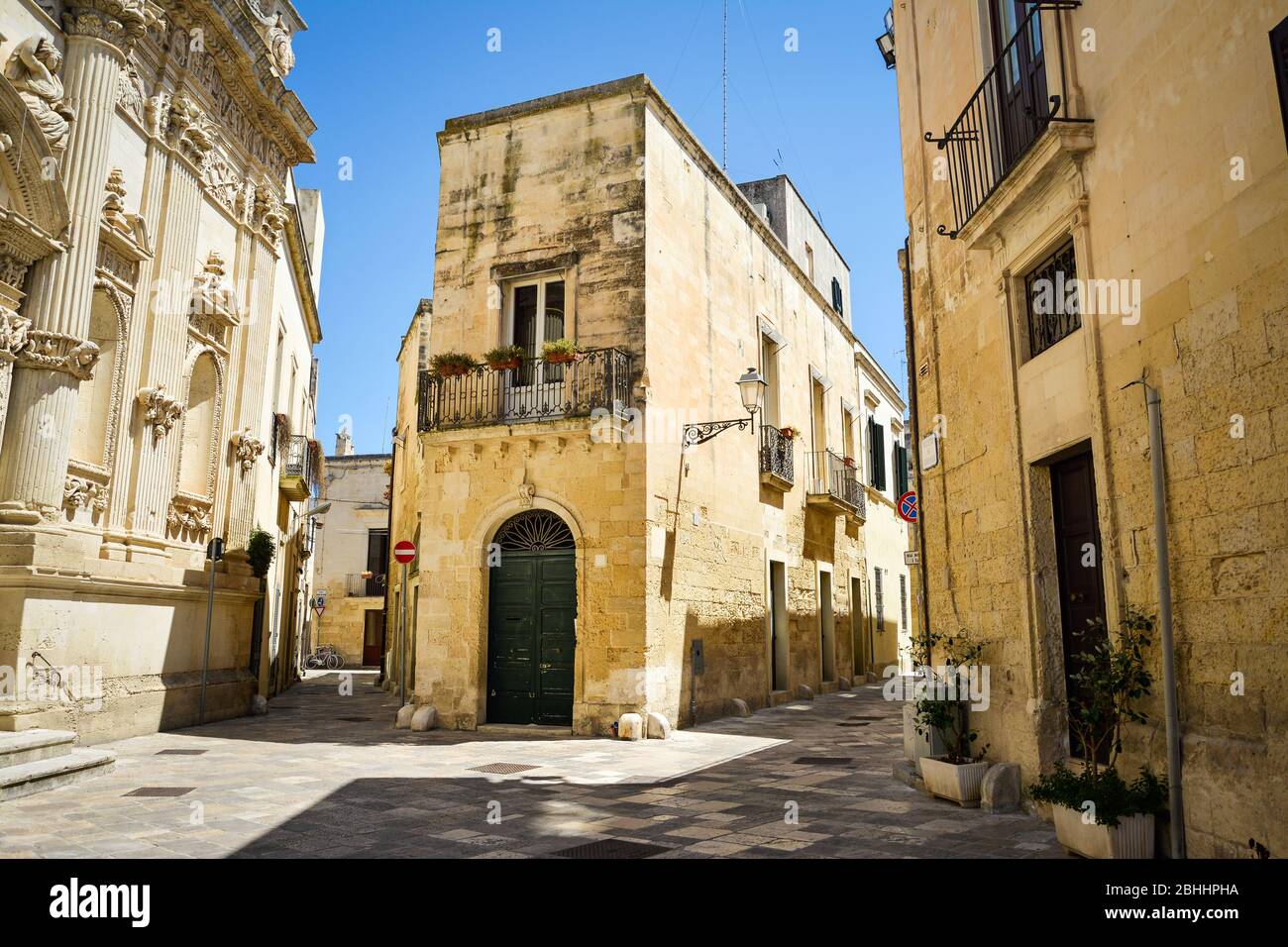 The ancient city center of Lecce with its narrow streets. Puglia. Italy ...