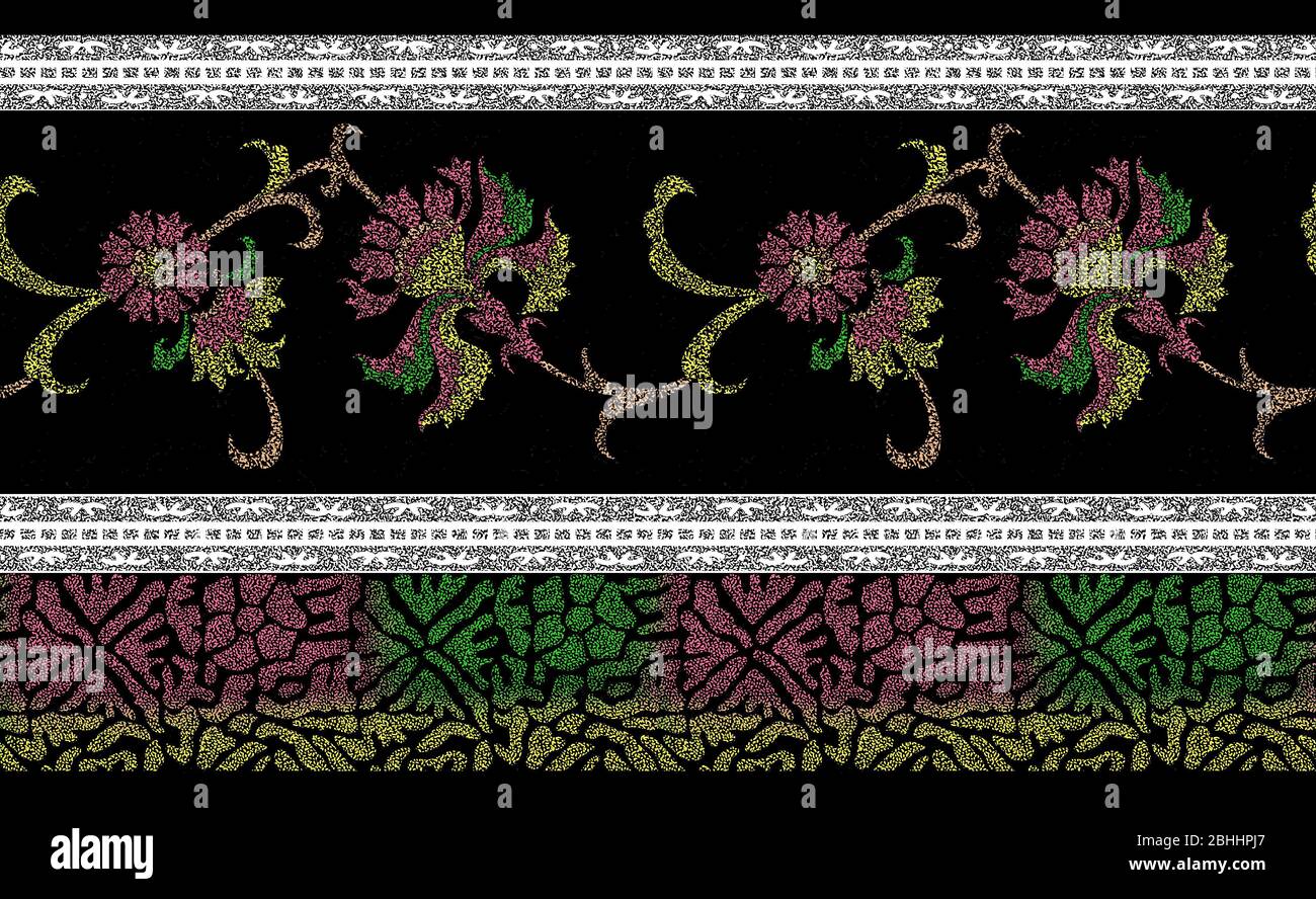 seamless floral flower texture with black background Stock Photo - Alamy