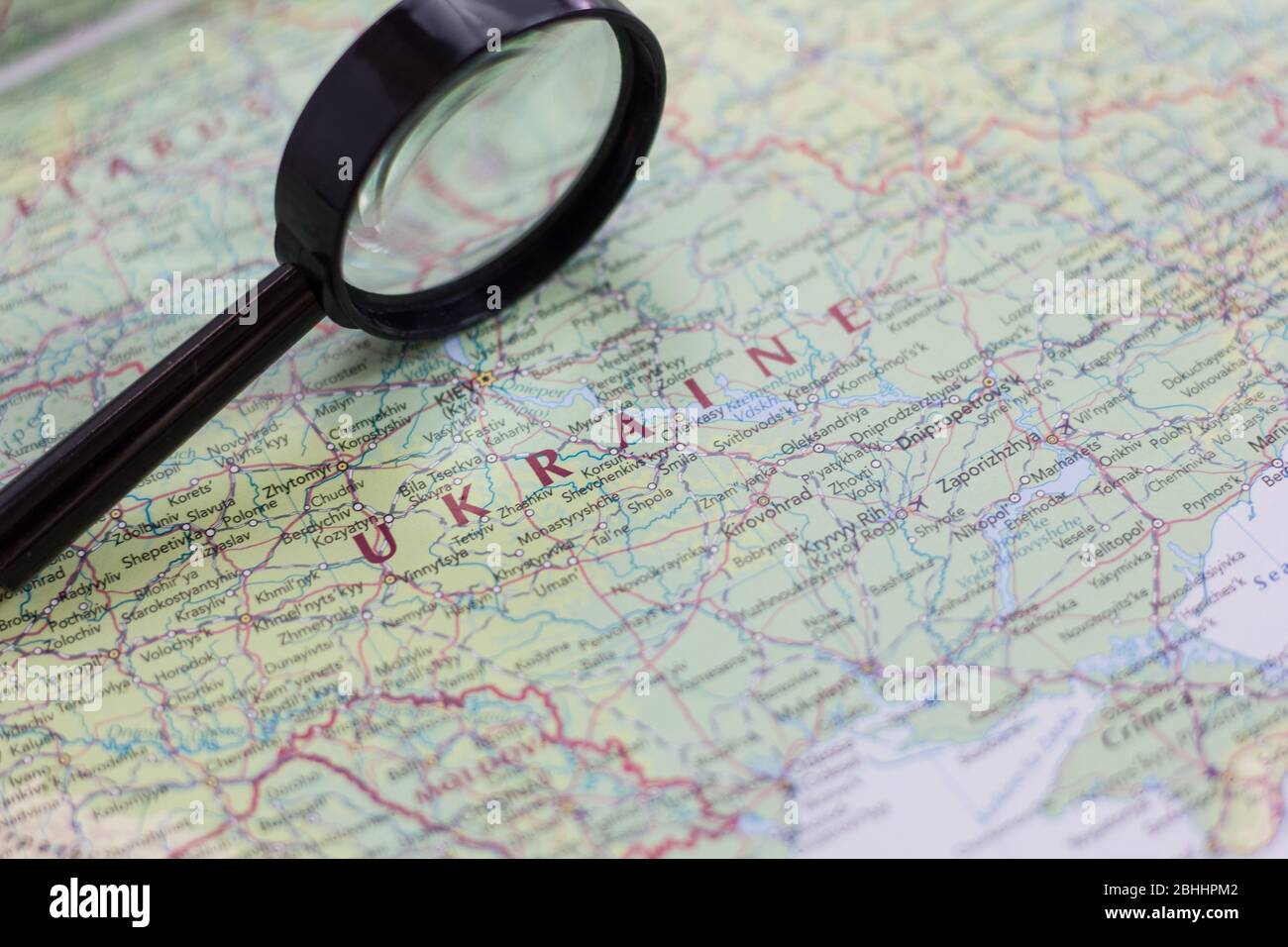 Ukraine on the map of the world or atlas Stock Photo - Alamy