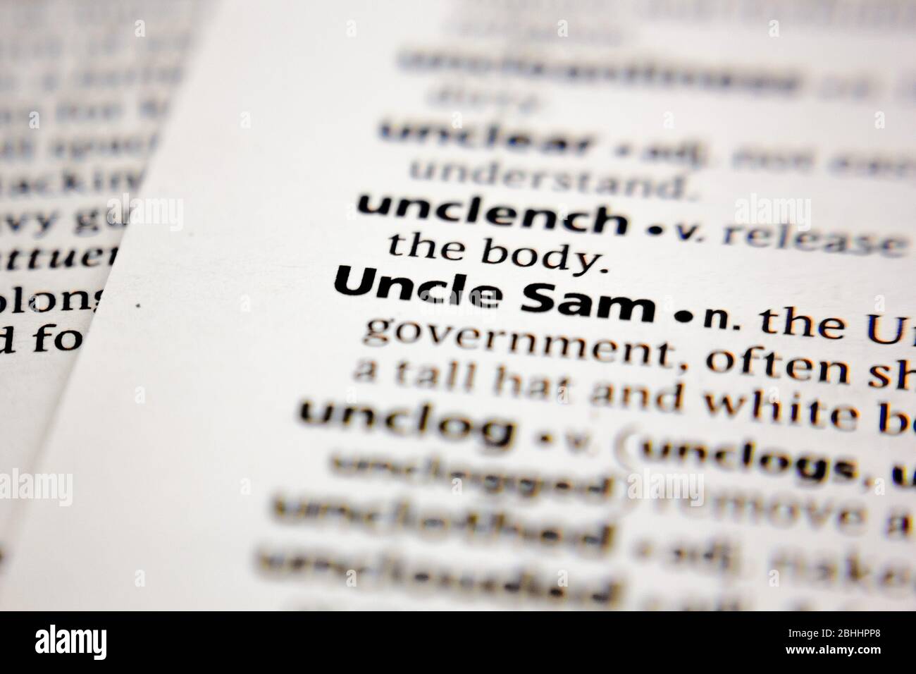 Word or phrase Uncle Sam in a dictionary Stock Photo - Alamy