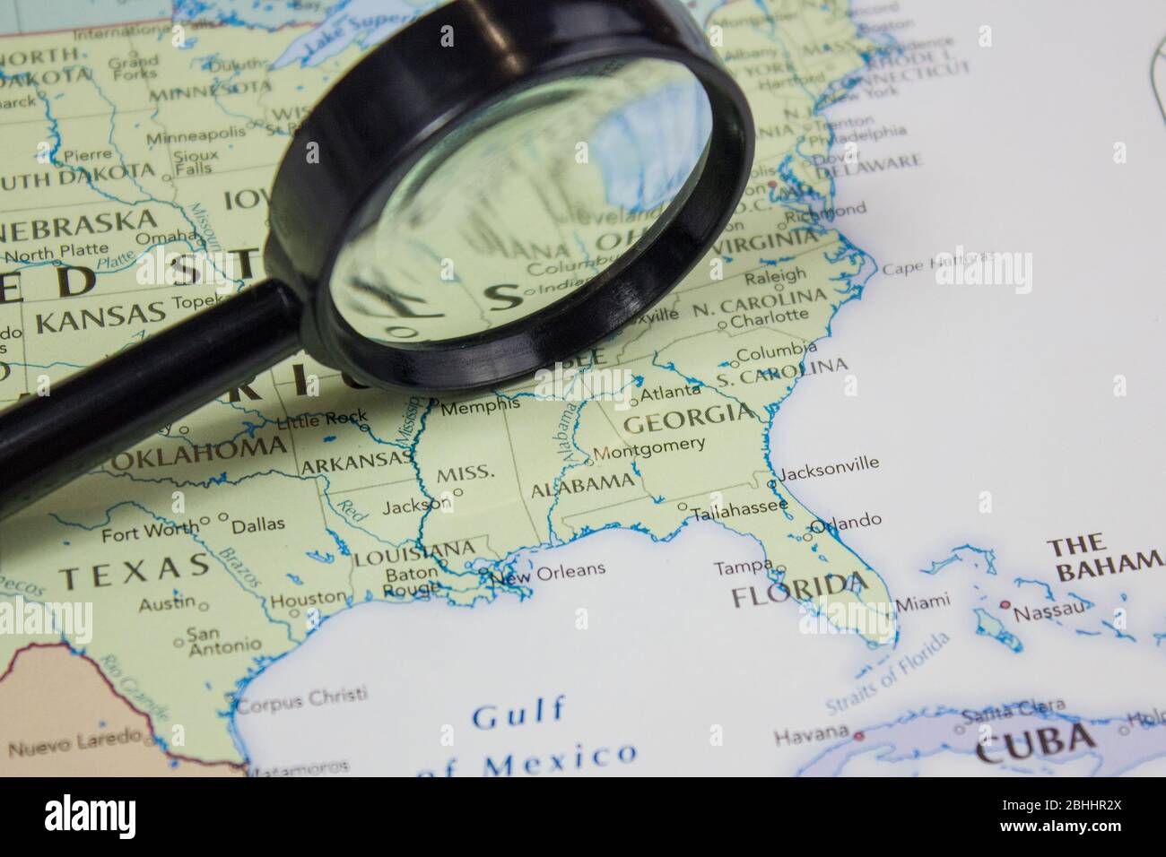 American state Alabama on the map of the world or atlas Stock Photo - Alamy