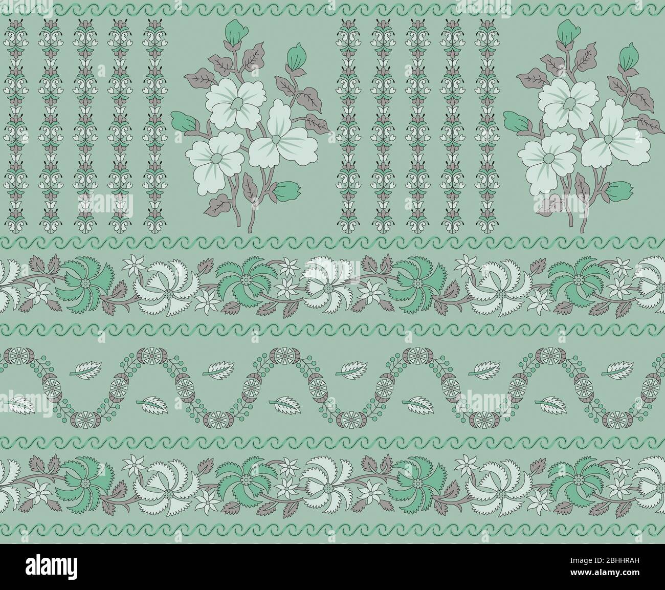 seamless floral flower border background Stock Photo - Alamy