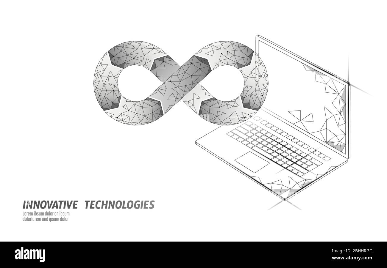 Devops software development operations infinity symbol. Programmer administration system life ...