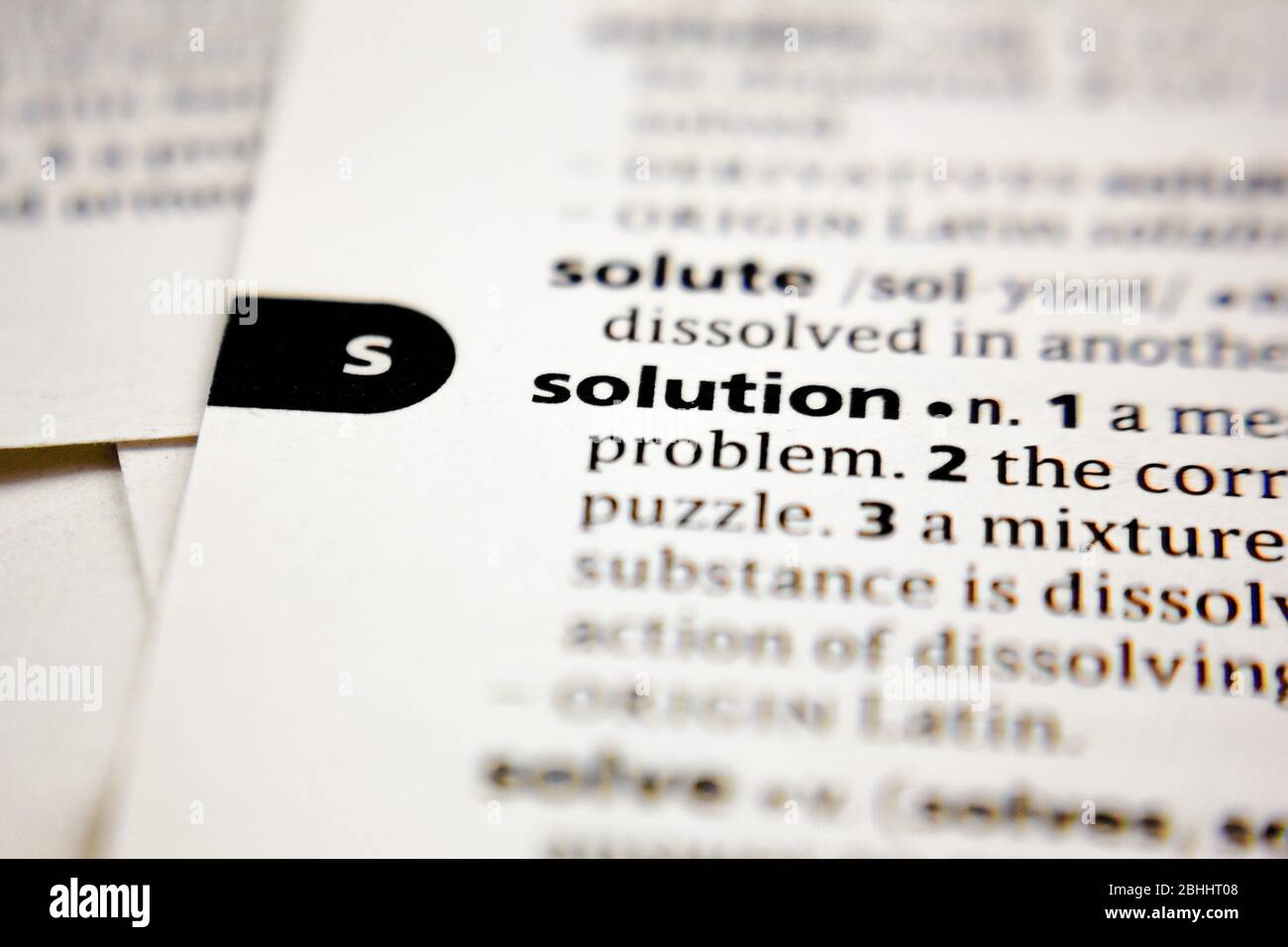 Solution definition highlighted hi-res stock photography and images - Alamy
