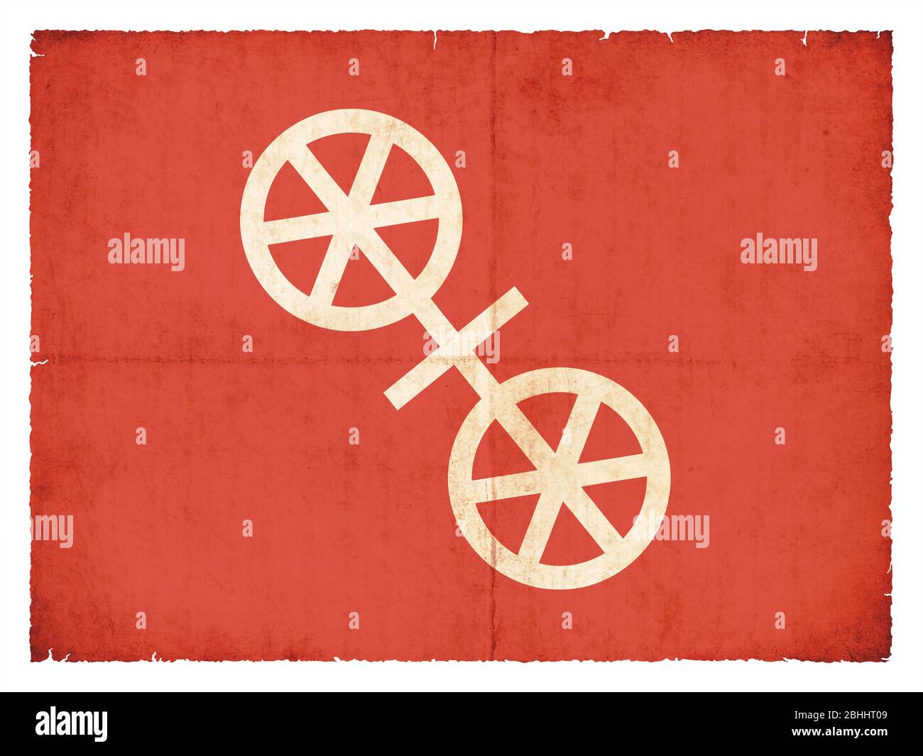 Flag of the German town Mainz (Rhineland-Palatinate, Germany) created ...