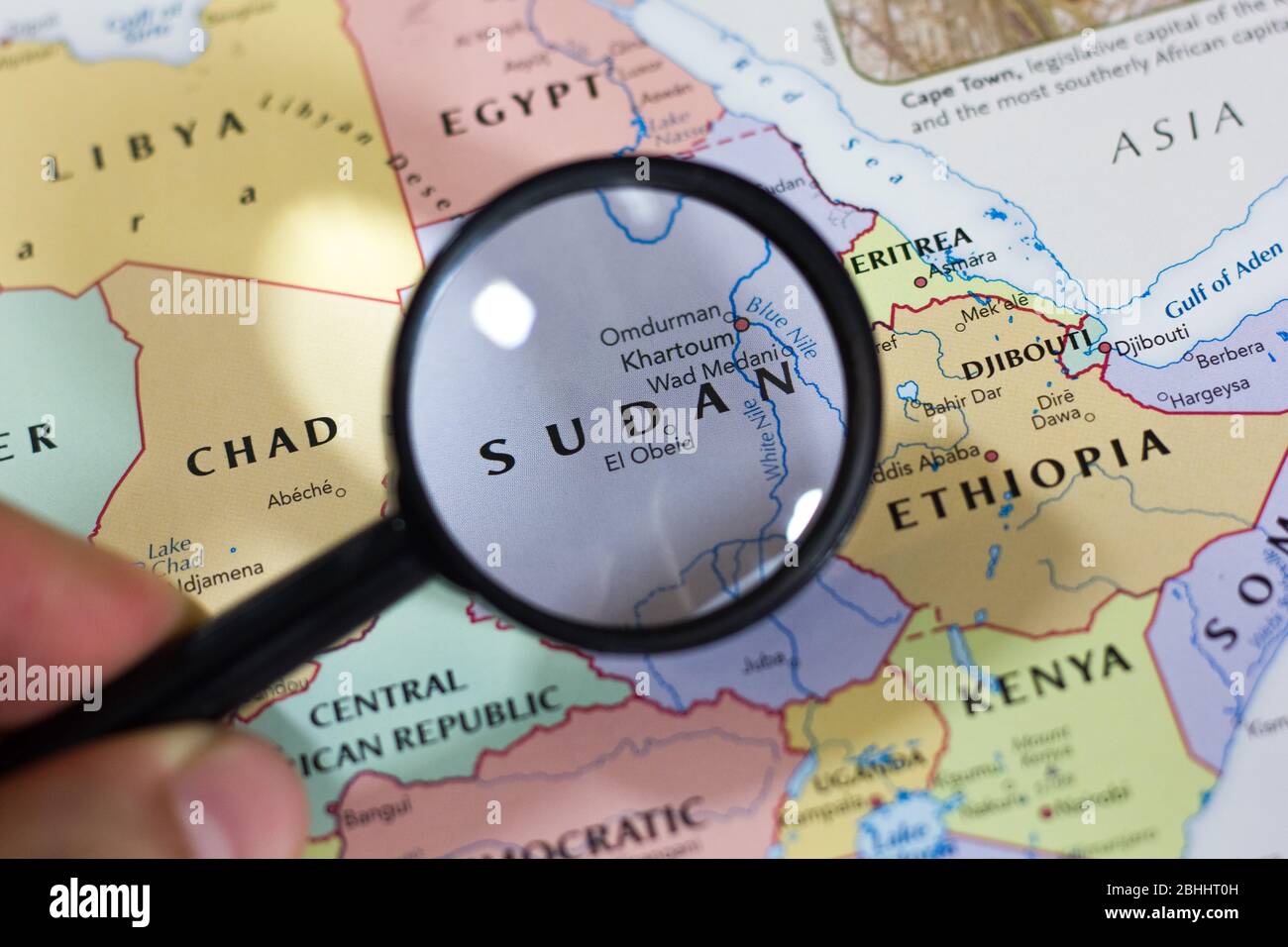 Sudan on the map of the world or atlas Stock Photo - Alamy
