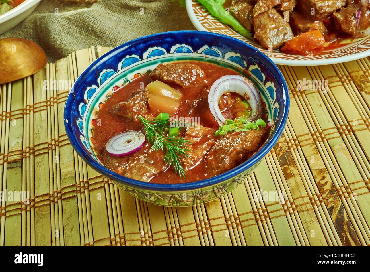 Lagan Ka Gosht - Hyderabadi mutton dish curry in Aromatic Spices Stock ...