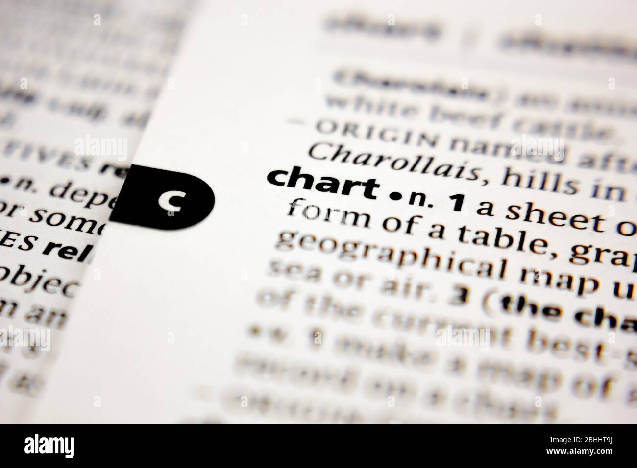 Word or phrase chart in a dictionary Stock Photo - Alamy