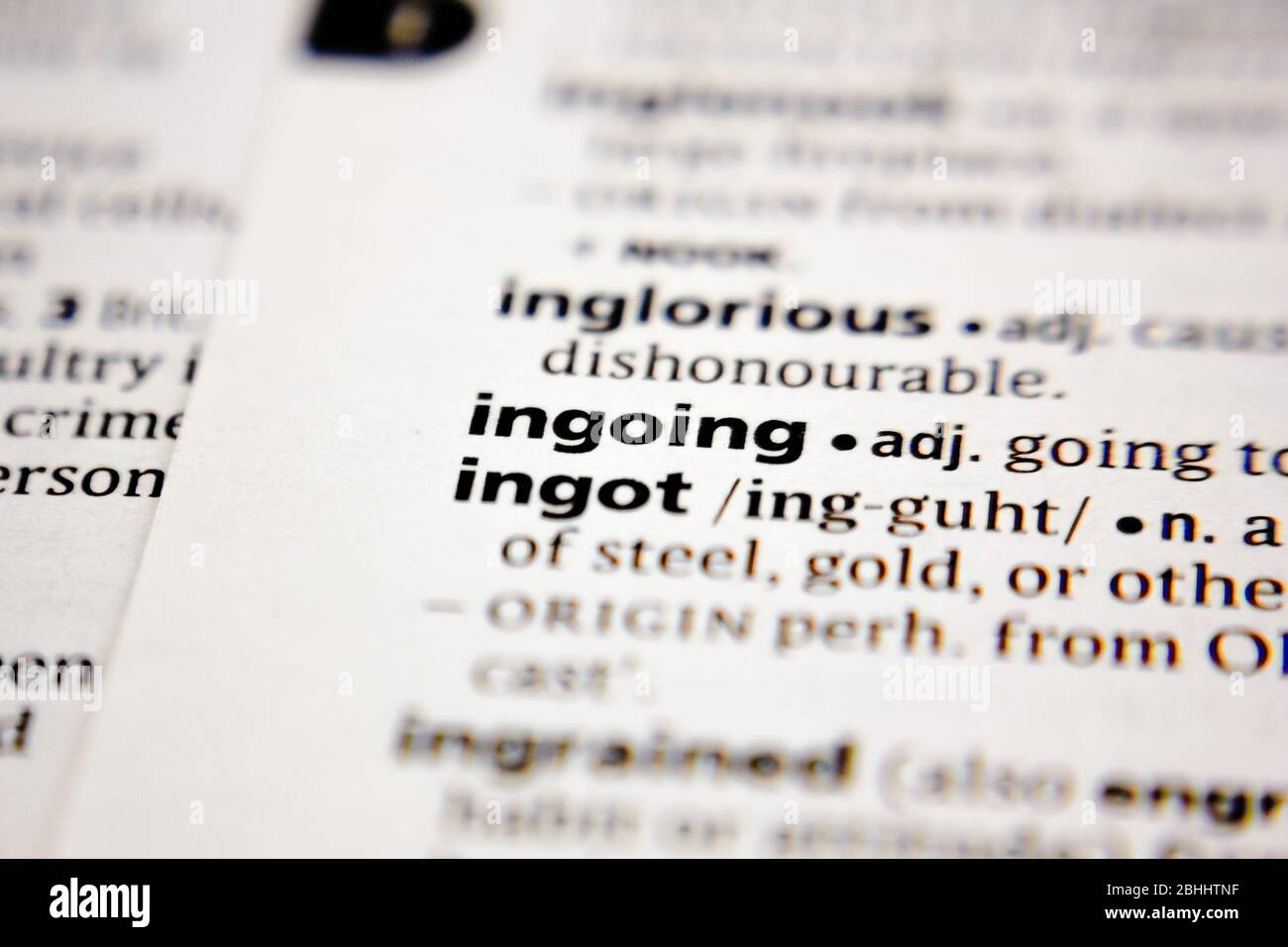 Word or phrase ingoing in a dictionary Stock Photo - Alamy