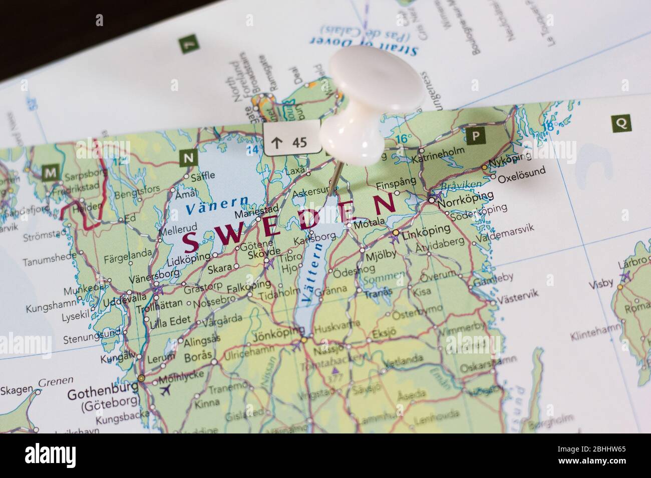 Sweden on the map of the world or atlas Stock Photo - Alamy