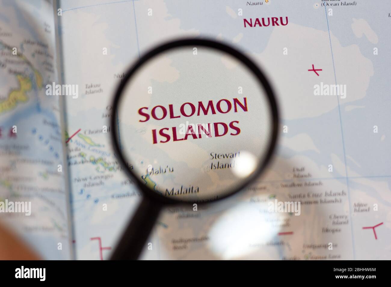 Solomon Islands on the map of the world or atlas Stock Photo - Alamy