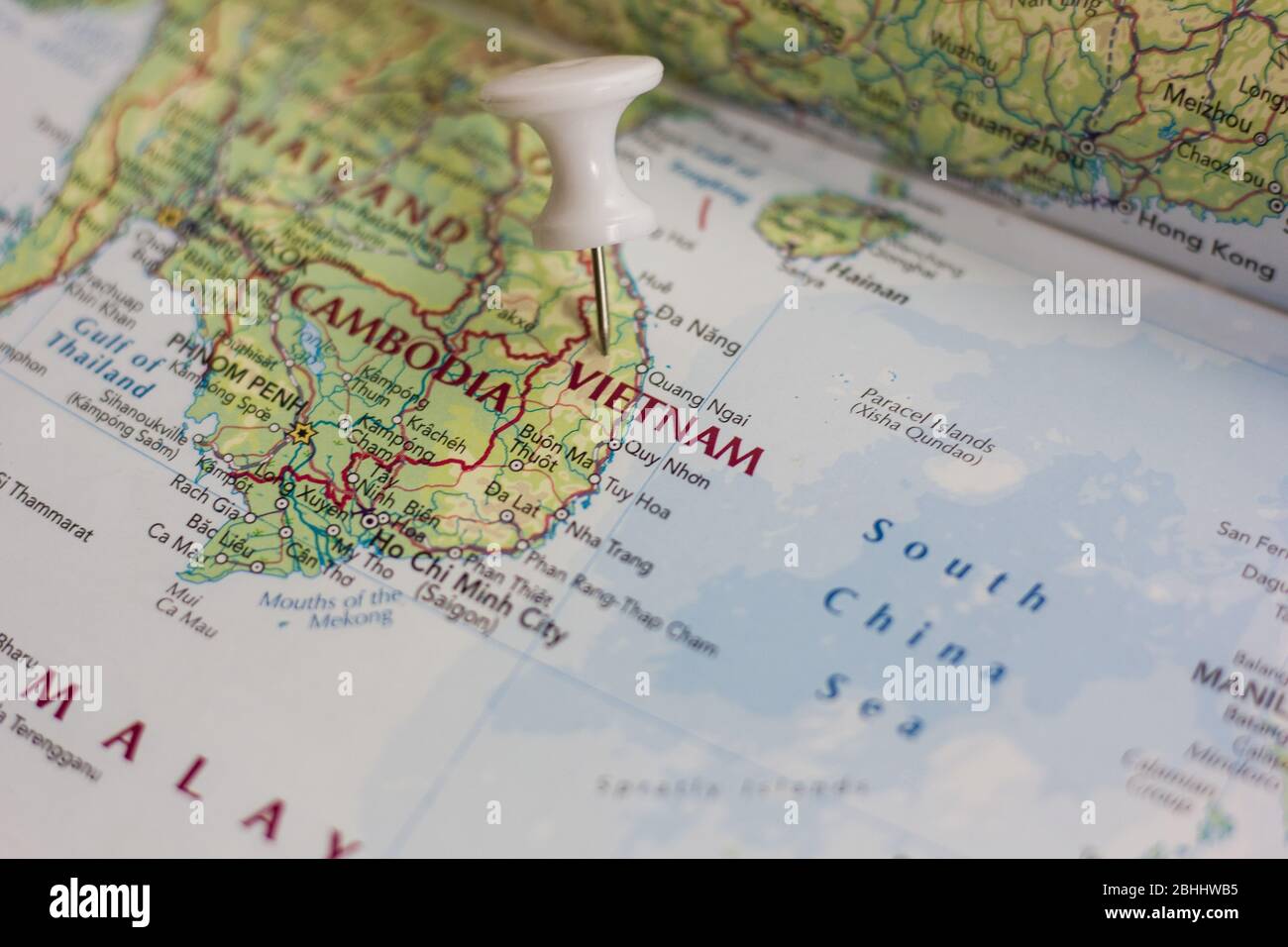 Vietnam on the map of the world or atlas Stock Photo - Alamy