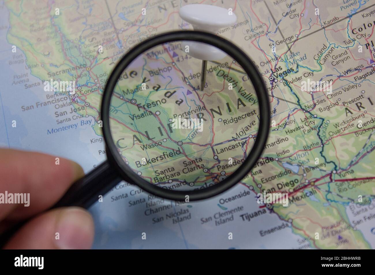 American state California on the map of the world or atlas Stock Photo ...