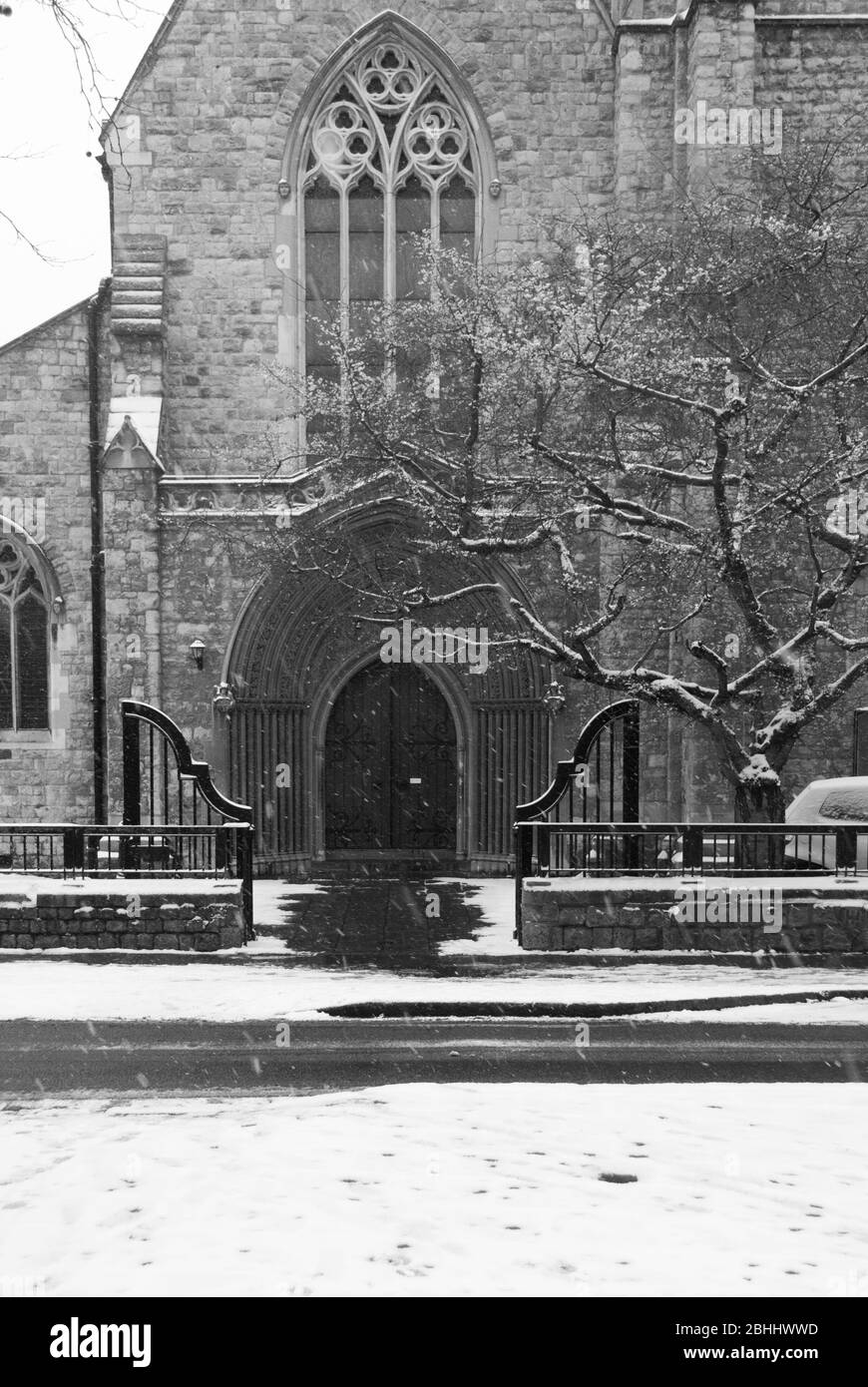 Snow Holy Trinity Church Entrance Front Gates Entrance Windows in Brook ...