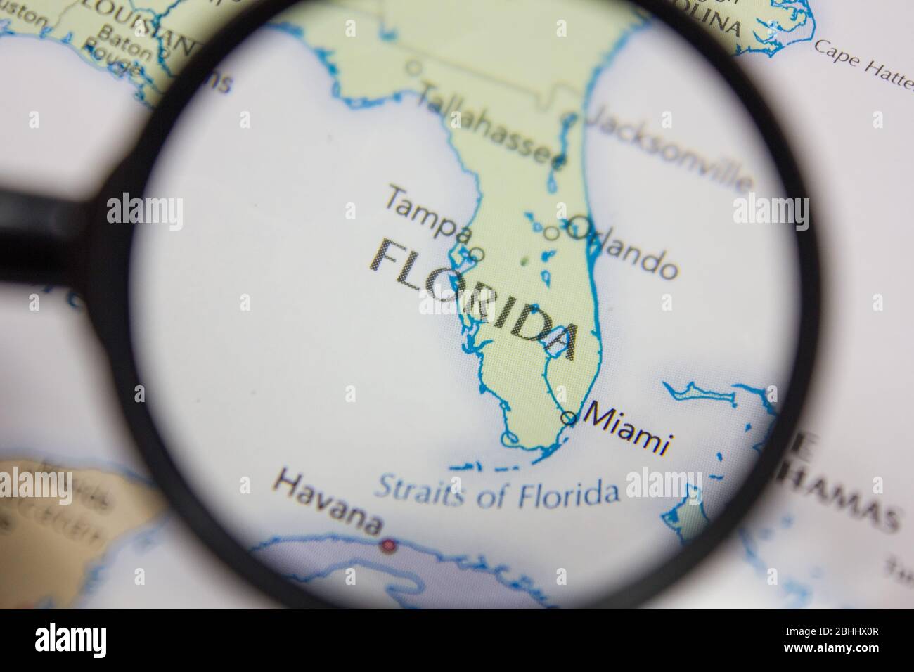 American state Florida on the map of the world or atlas Stock Photo - Alamy