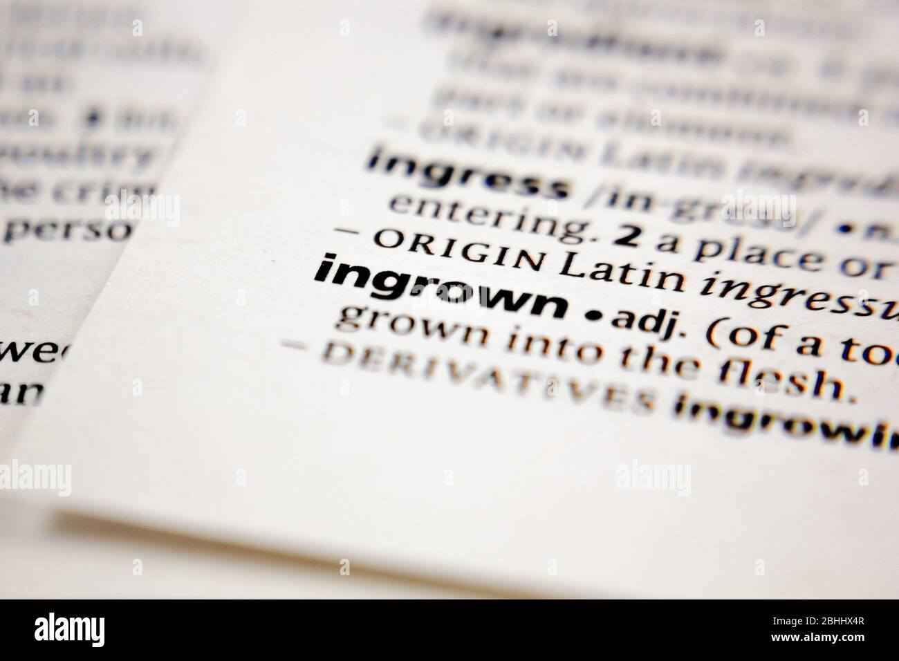 Word or phrase ingrown in a dictionary Stock Photo - Alamy
