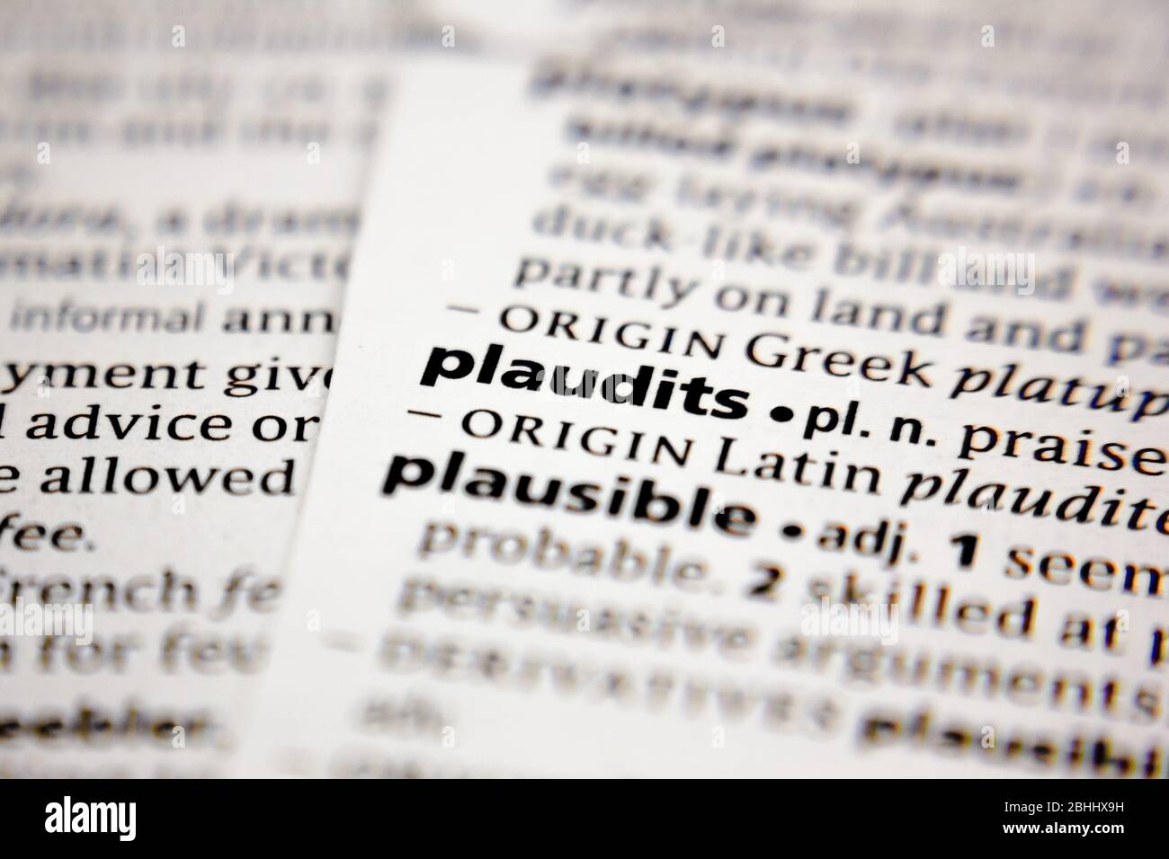 Word or phrase plaudits in a dictionary Stock Photo - Alamy