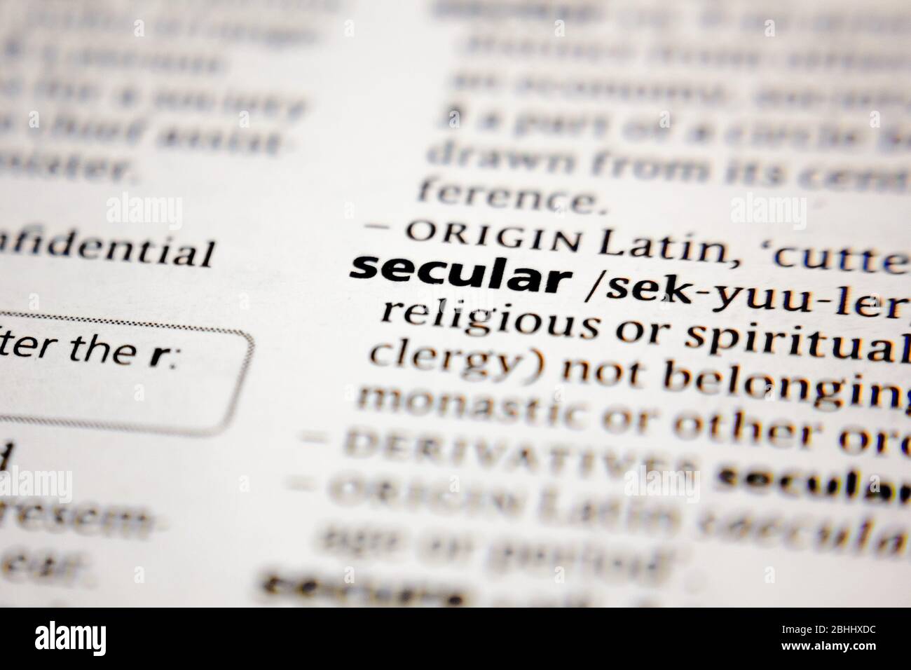 Word or phrase secular in a dictionary Stock Photo - Alamy