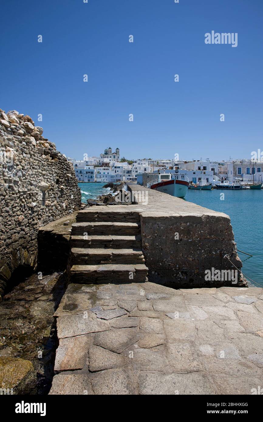 Port of Naoussa, Paros, Greece, Cyclades islands, Southern Europe Stock ...