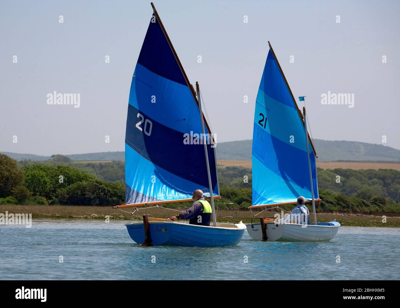Scows racing on the River Yar, Isle of Wight Stock Photo - Alamy