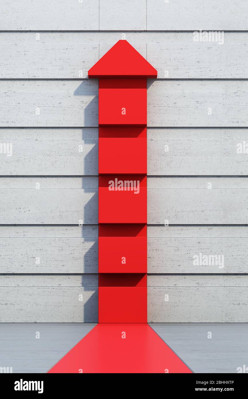 red arrow going upward, 3d rendering Stock Photo - Alamy